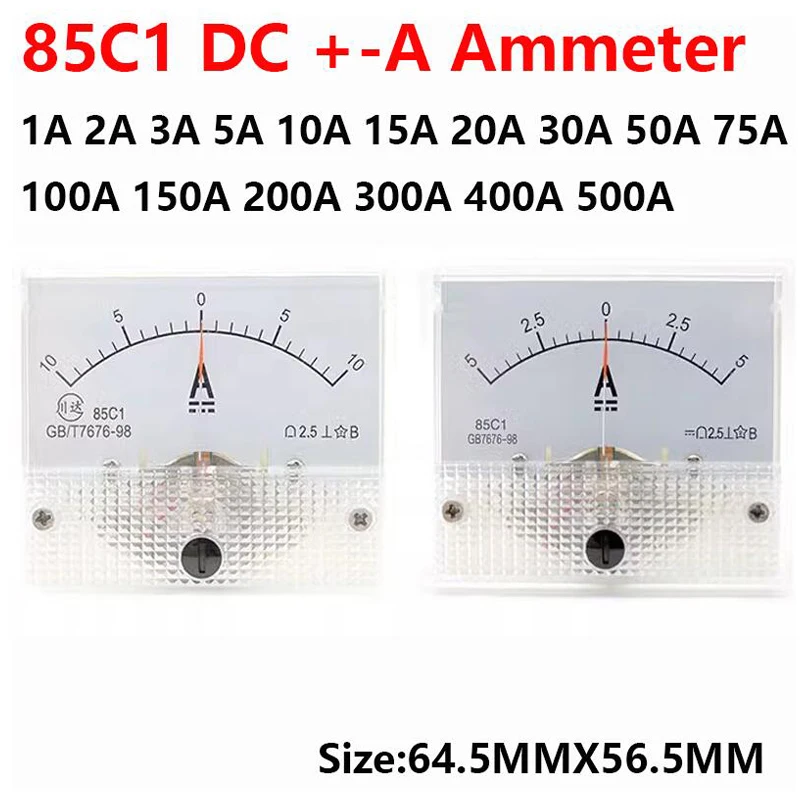 85C1-A-DC-75mv-Amperemeter-Gauge-Analog-Panel-AMP-Current-Meter-10A-0 ...