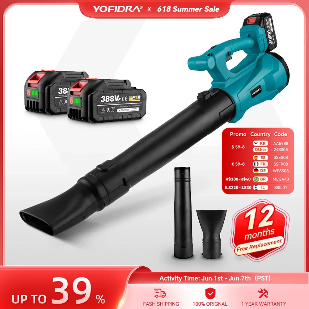 Leaf Blower And Vacuum Yofidra Cordless Dust Blower, Electric Air ...