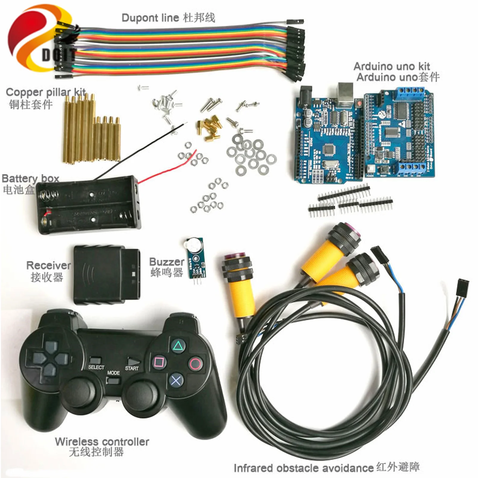 Wireless Handle Control Kit with UNO Board+Motor Drive Board+Joystick ...