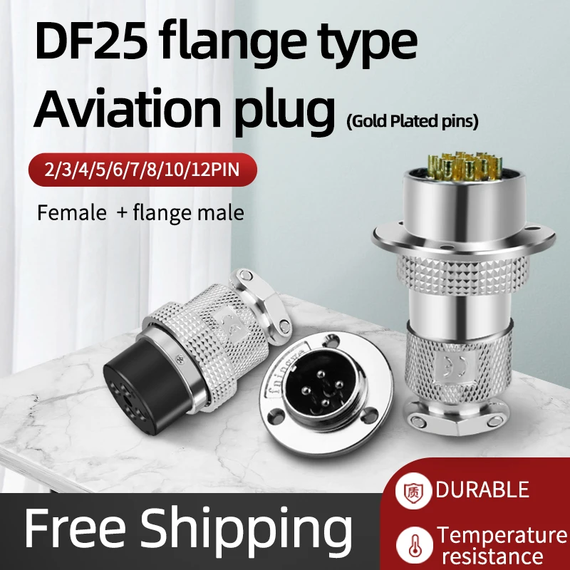 1sets-M25-DF25-GX25-flange-mounting-3-hole-fixing-aviation-connector ...