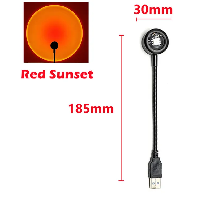 RnnTuu Led USB Sunset Lamp Projector Home Decor Night Light Portable Mood Light For Living Room ...