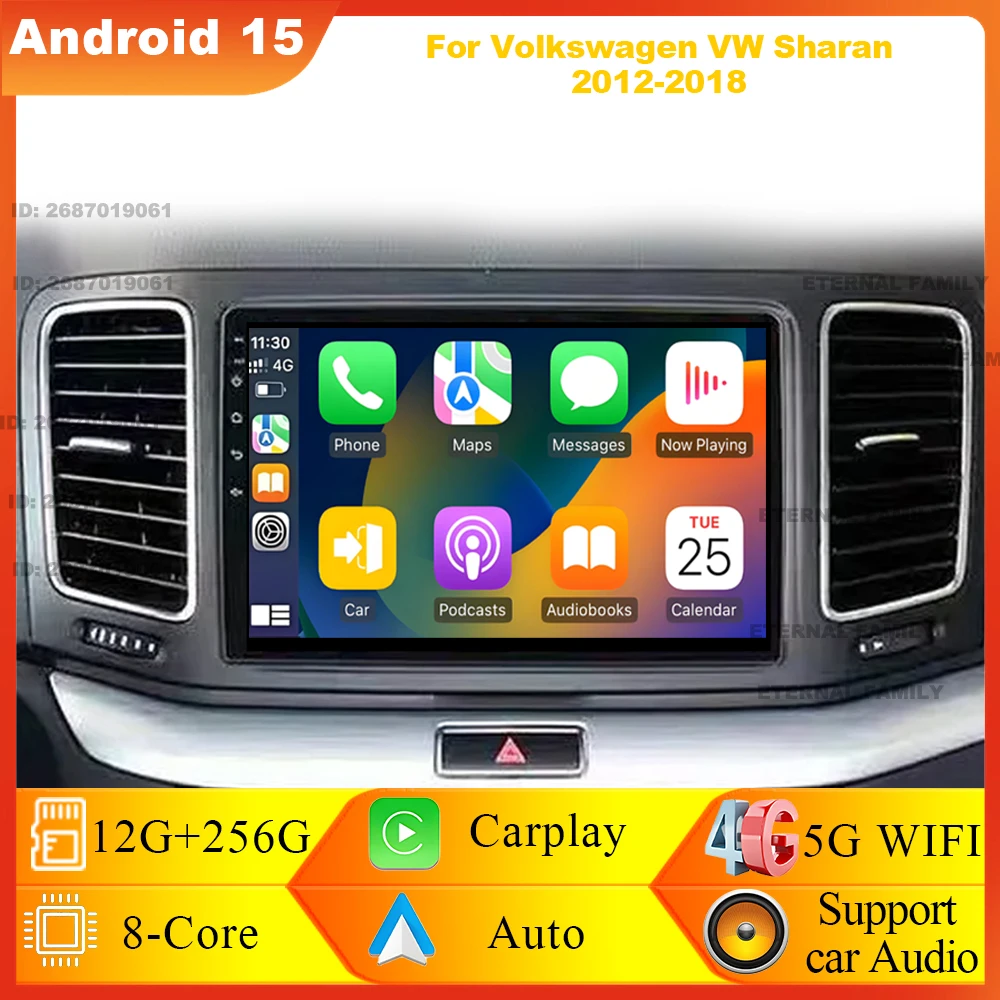 Android15 Car Radio Multimedia Player Auto Stereo For Volkswagen VW ...