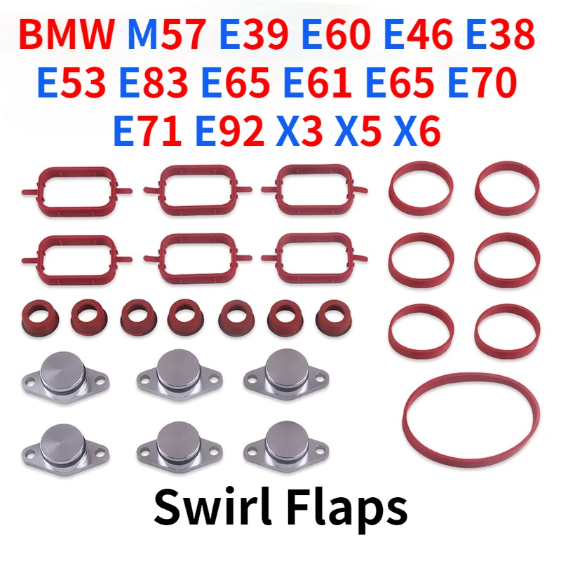 Swirl-Flap-Blanks-Plate-Intake-Inlet-Manifold-Gasket-Seal-For-BMW-M57 ...