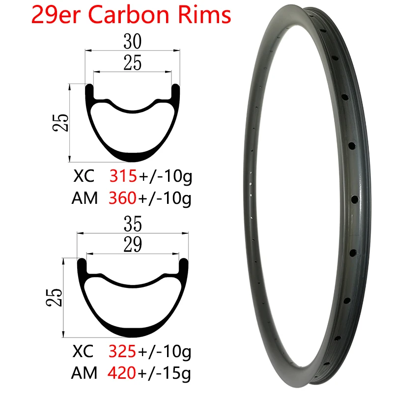 29er Carbon Rims MTB Carbon Rims XC Carbon Rims AM Carbon Rims 30mm ...