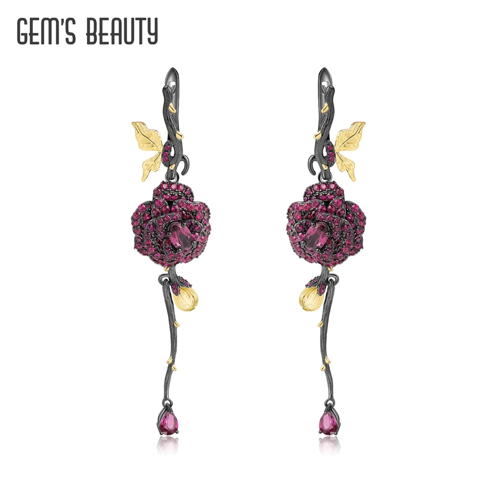 GEM'S BEAUTY Rose Flower Original Design Unique Luxury Earrings For ...