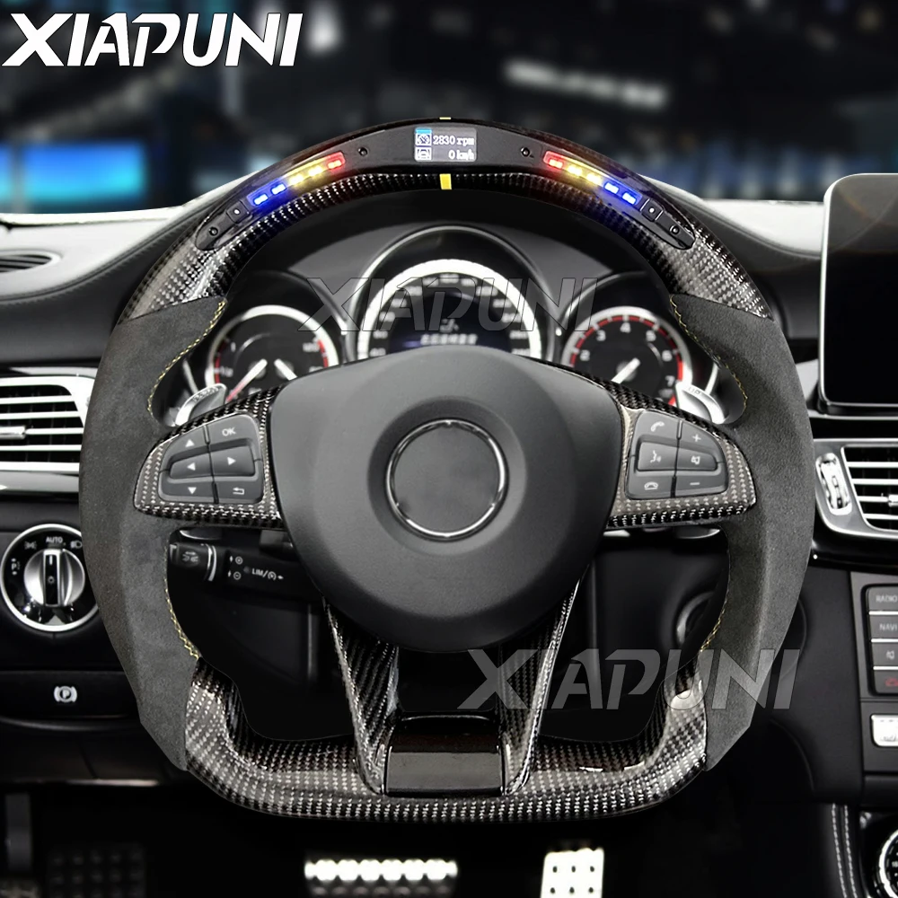 Volante-Esportivo-De-Fibra-De-Carbono-Volante-LED-para-Benz-Mercedes ...