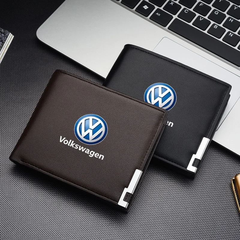 Car Men's Leather Wallet motor vehicles Card Ticket Storage Bag For VW ...