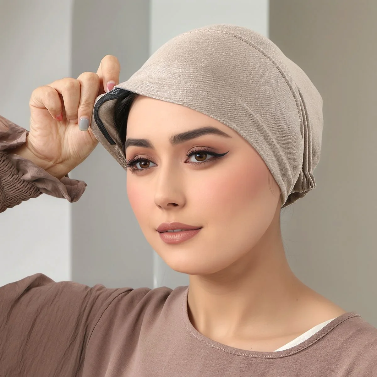 High Quality Cotton Modal Hijabs Anti-slip Elastic Tie Back Inner Caps ...