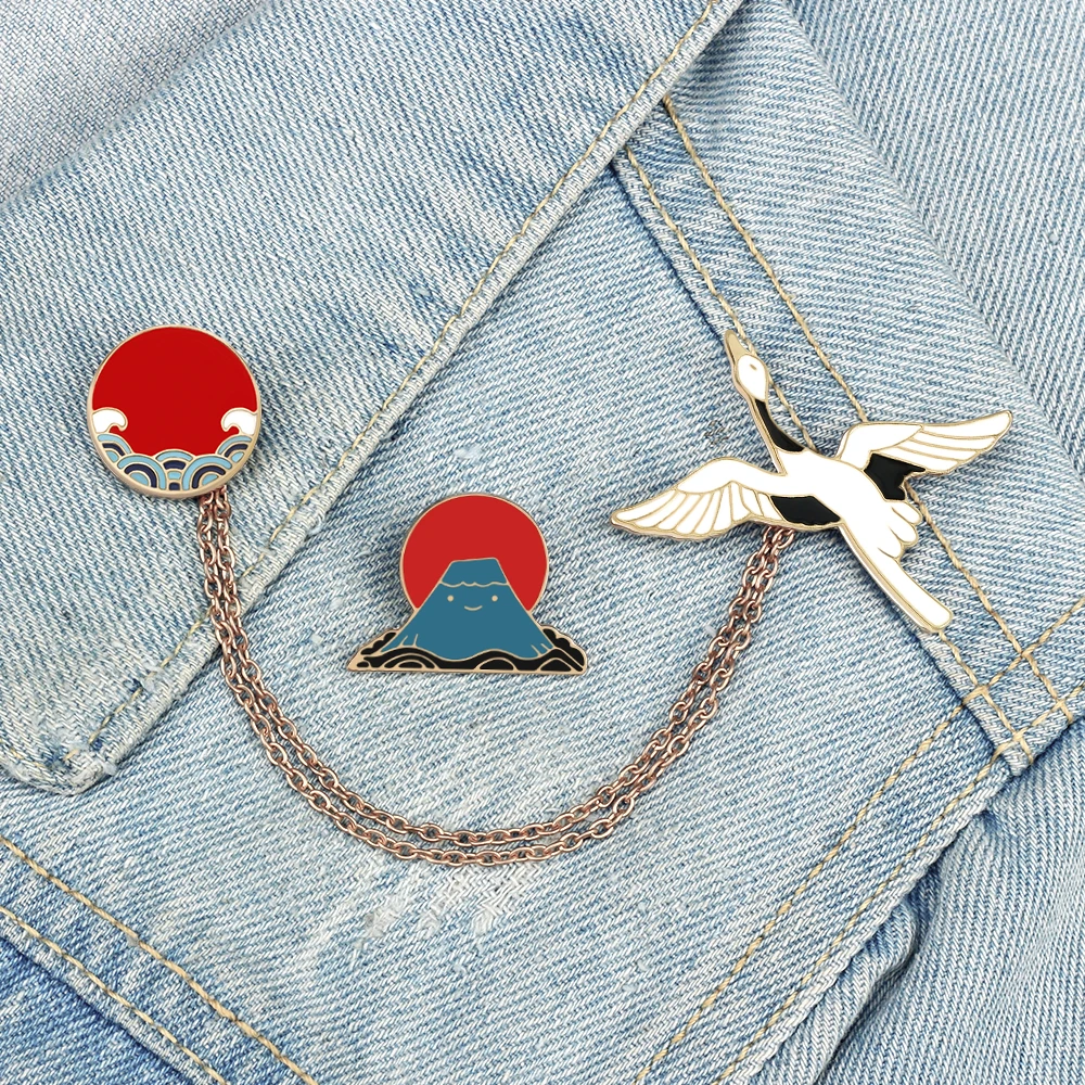 Fashion-Red-Sun-Pins-Sunset-Tidal-Crane-Chain-Chinese-Style-Enamel ...