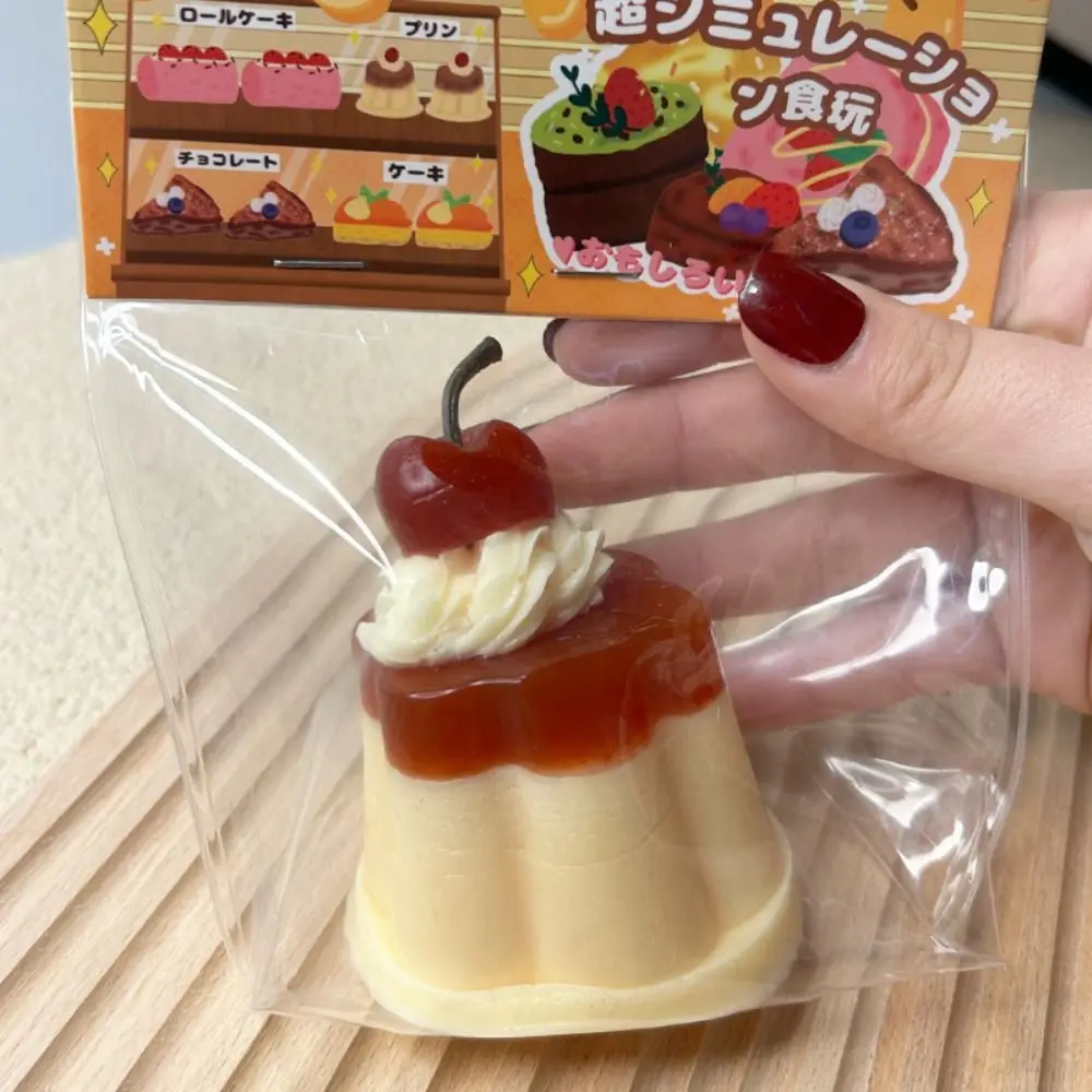 Imitation-Caramel-Pudding-Dessert-Wet-Squishy-Toy-Kawaii-Cherry-Pudding ...