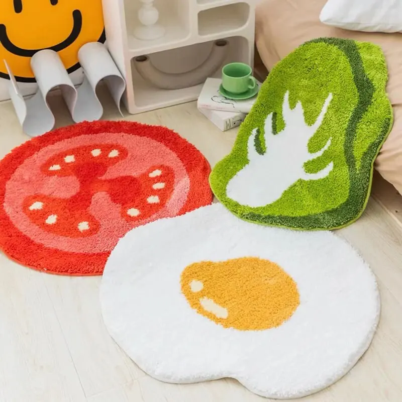 Cute-Poached-Egg-Round-Irregular-Rugs-Diningroom-Bedroom-Cartoon-Carpet ...