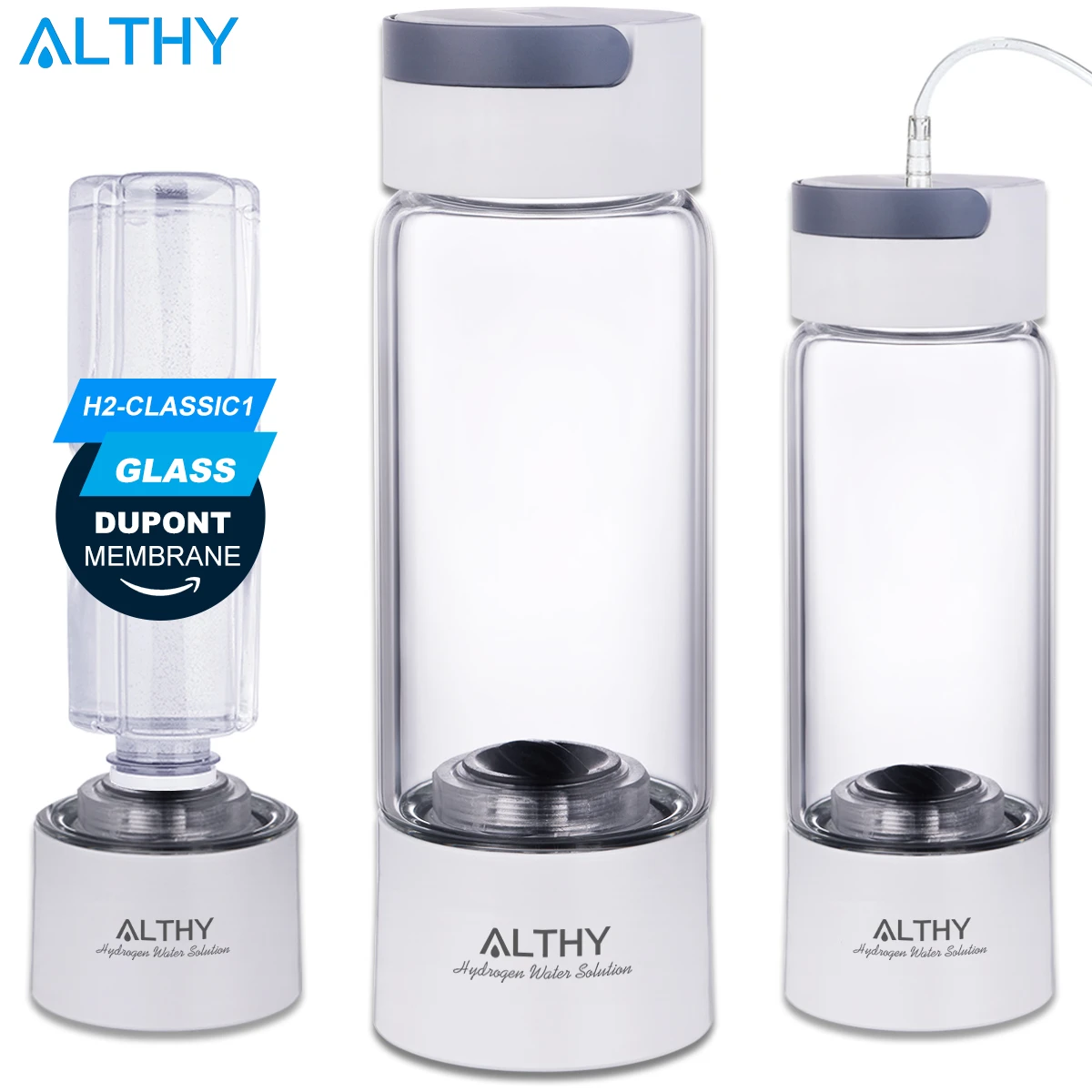 Althy Hydrogen Rich Water Generator Bottle - Glass Cupbody - Dupont Spe ...
