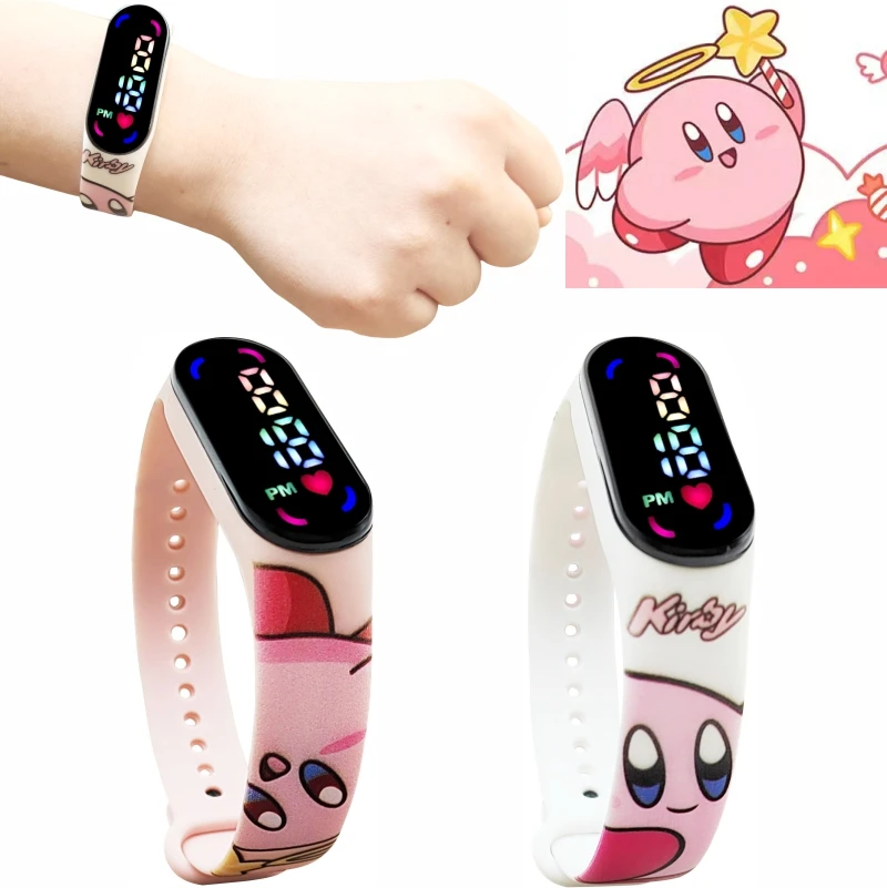 Kirby-white-Pink-Cute-Digital-Watch-Toy-Kawaii-Cartoon-Figure-Couple ...