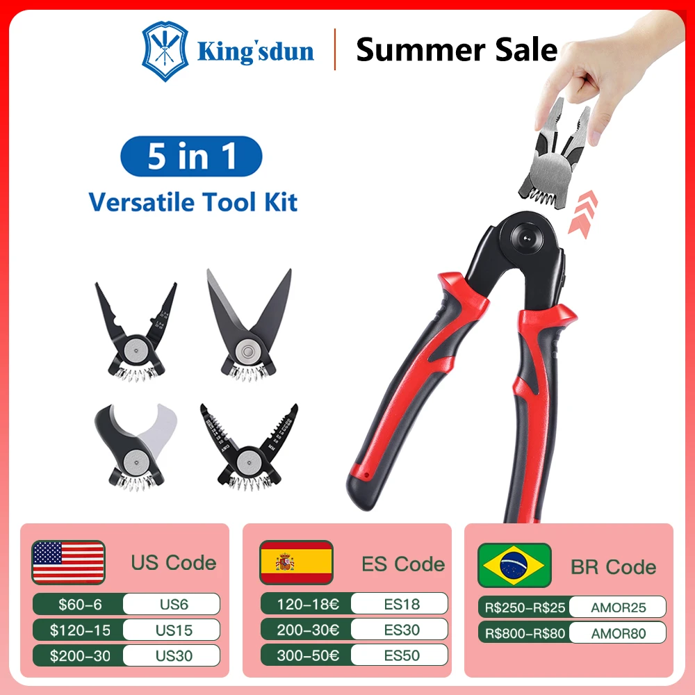 5 In 1 Multifunctional Pliers Steel Wire Versatile Tool Kit with Wire ...
