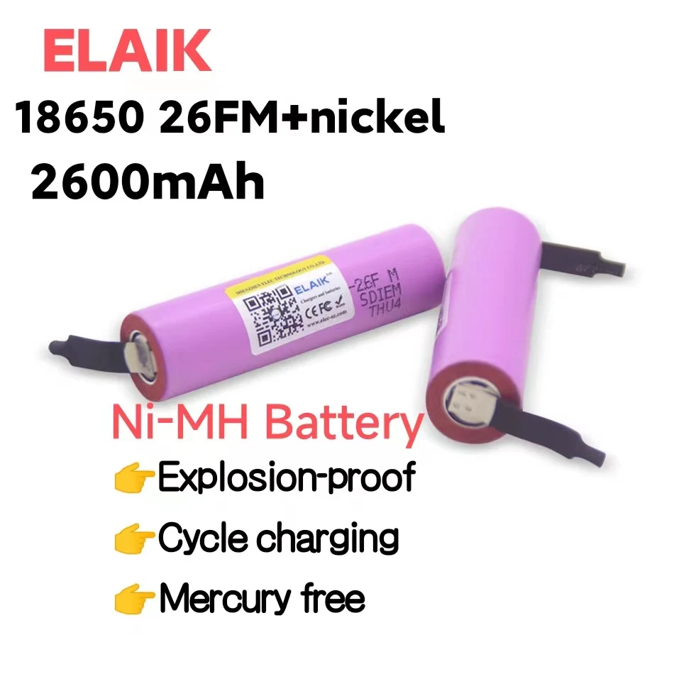 ELHAIK-16PCS-Rechargeable-battery-INR18650-26F-20A-rechargeable-lithium ...