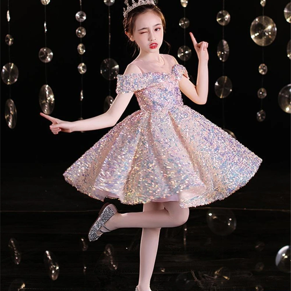 Elegant-Princess-Party-Wedding-Kids-Lace-Dress-for-Girls-Tulle-Summer ...