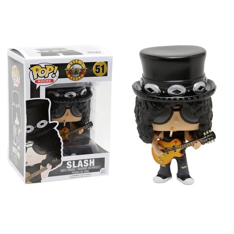 Funko Pop-Rock Star Slash Com Guitarra Action Figure, Coleção Bonecas ...