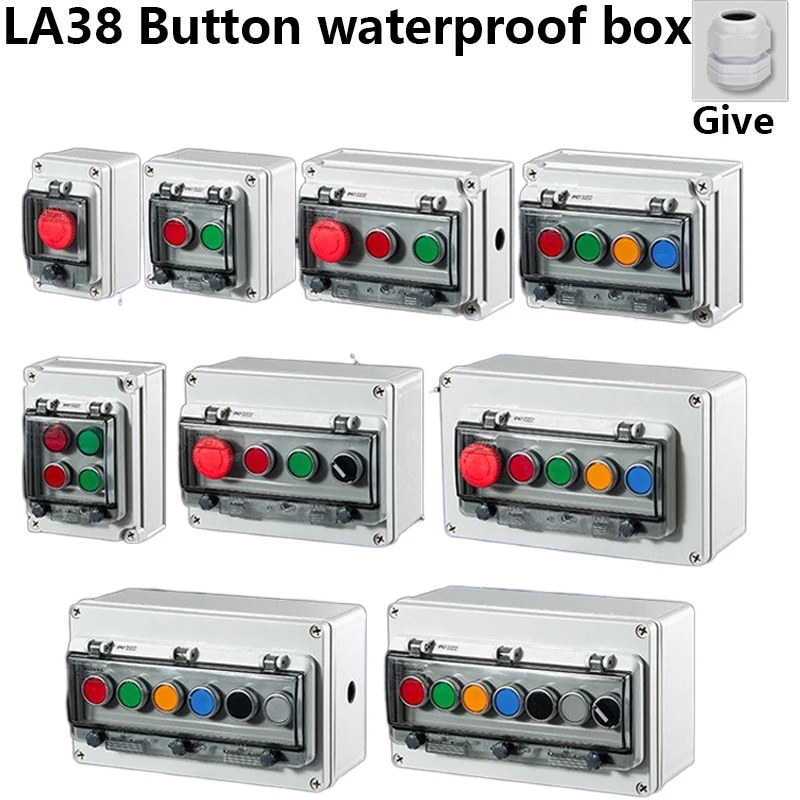 AC220V-Outdoor-Waterproof-Button-Control-Switch-Box-Emergency-Stop ...