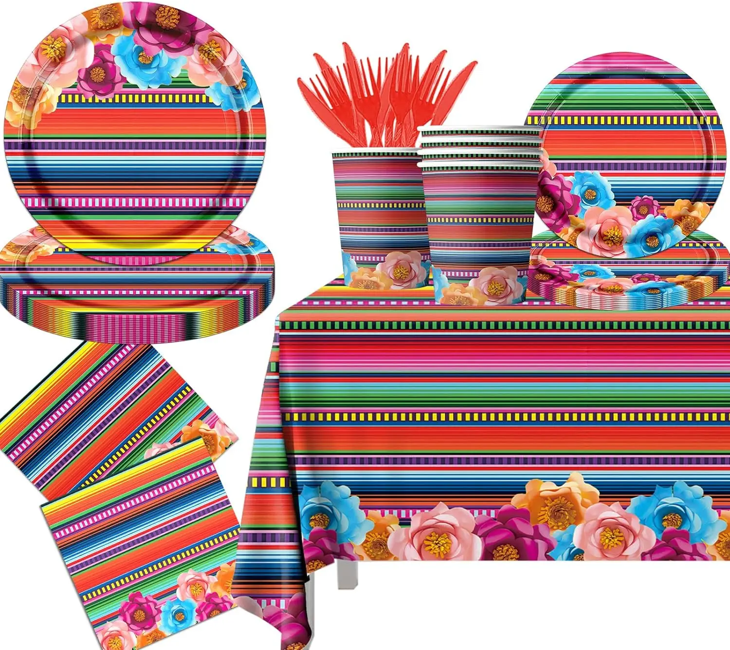 Mexican-Serape-Fiesta-Party-Supplies-Set-Cinco-De-Mayo-Plates-Napkins ...