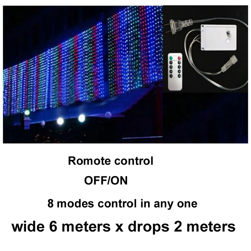 Romote-control-LED-Curtain-christmas-lights-6M-2M-480led-Holiday ...