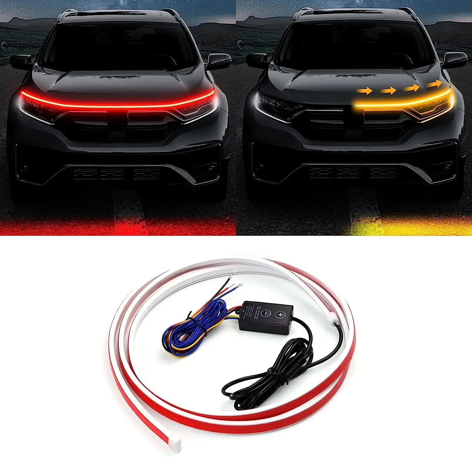 LED-Car-Daytime-Running-Light-Strip-Start-Scan-Yellow-Turn-Signal ...