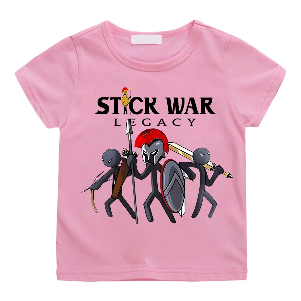 Hot Game Stick War Cartoon Graphic T-shirt Kids Baby Girls Cartoon ...