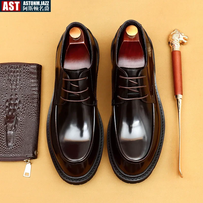 Sapatos-formais-masculinos-de-couro-genu-no-feitos-m-o-cl-ssico-corte ...