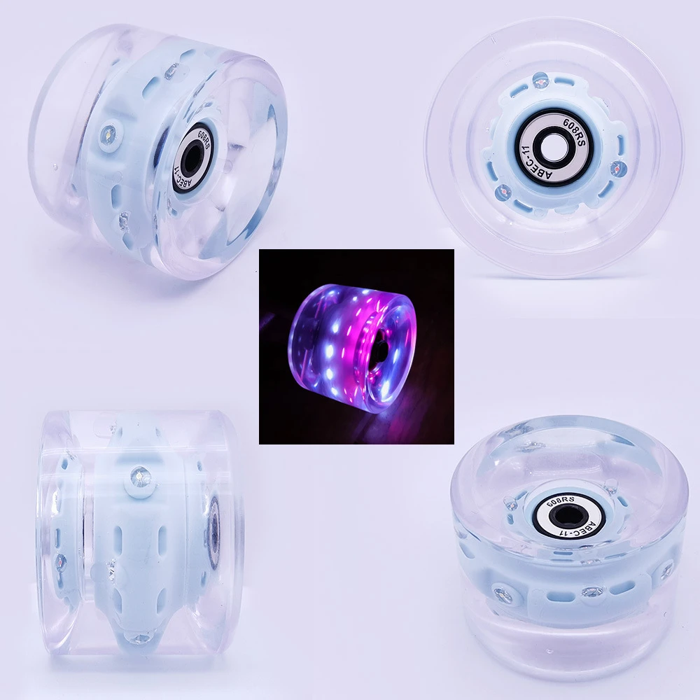 4-Pieces-Skateboard-LED-Wheels-70x51mm-With-Bearings-Skate-Board-Flash ...