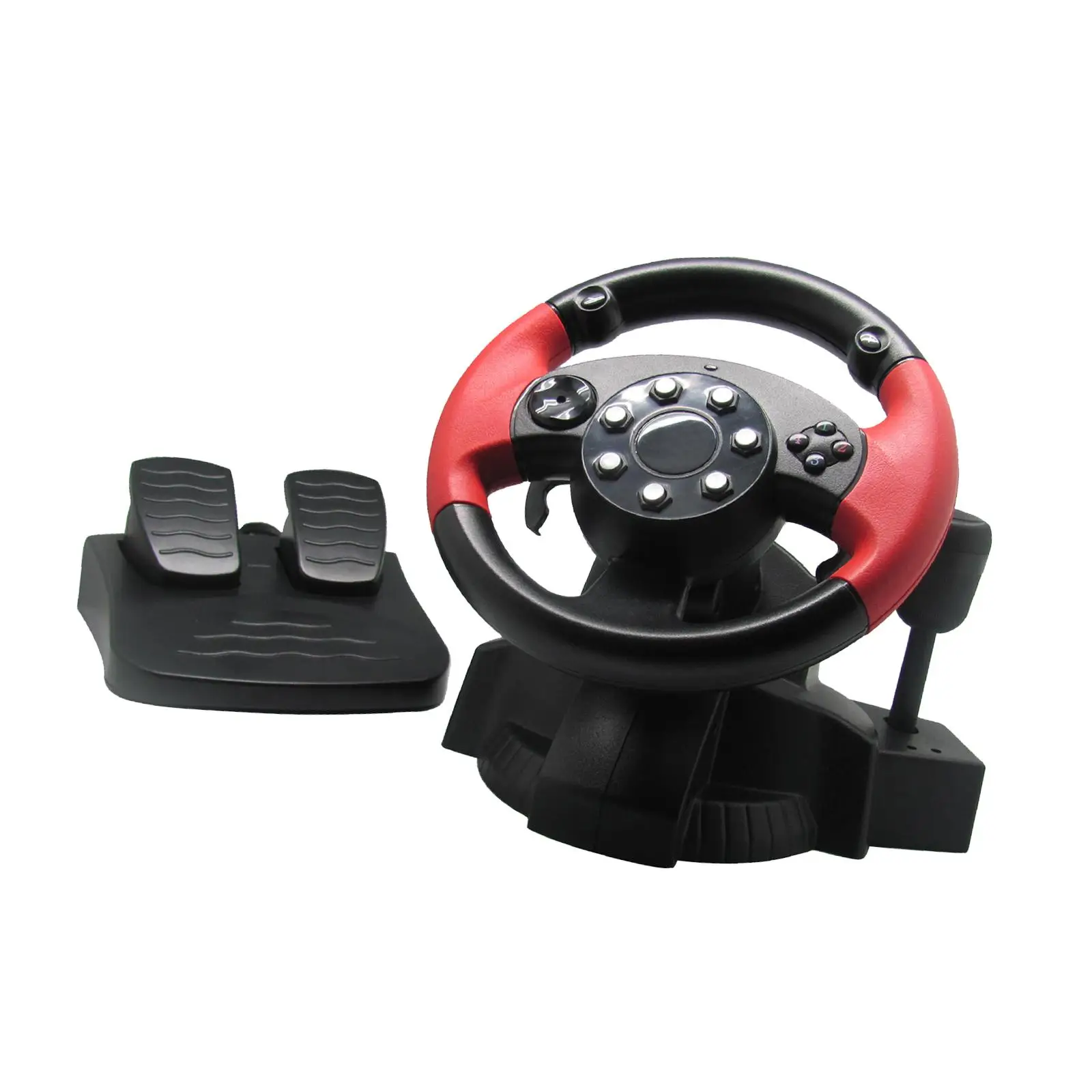 Gaming Steering Wheel with Floor Pedals and Shifter with Vibration ...
