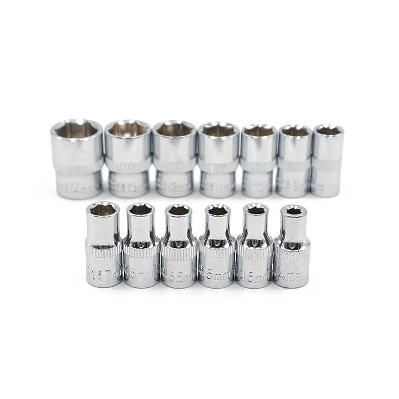 1 개 4MM 5MM 6MM 7MM 8MM 9MM 10MM 11MM 12MM 13MM 14MM 1/4 인치 소켓 렌치 헤드 슬리브 더블 엔드 핸드 툴|콘센트 ...