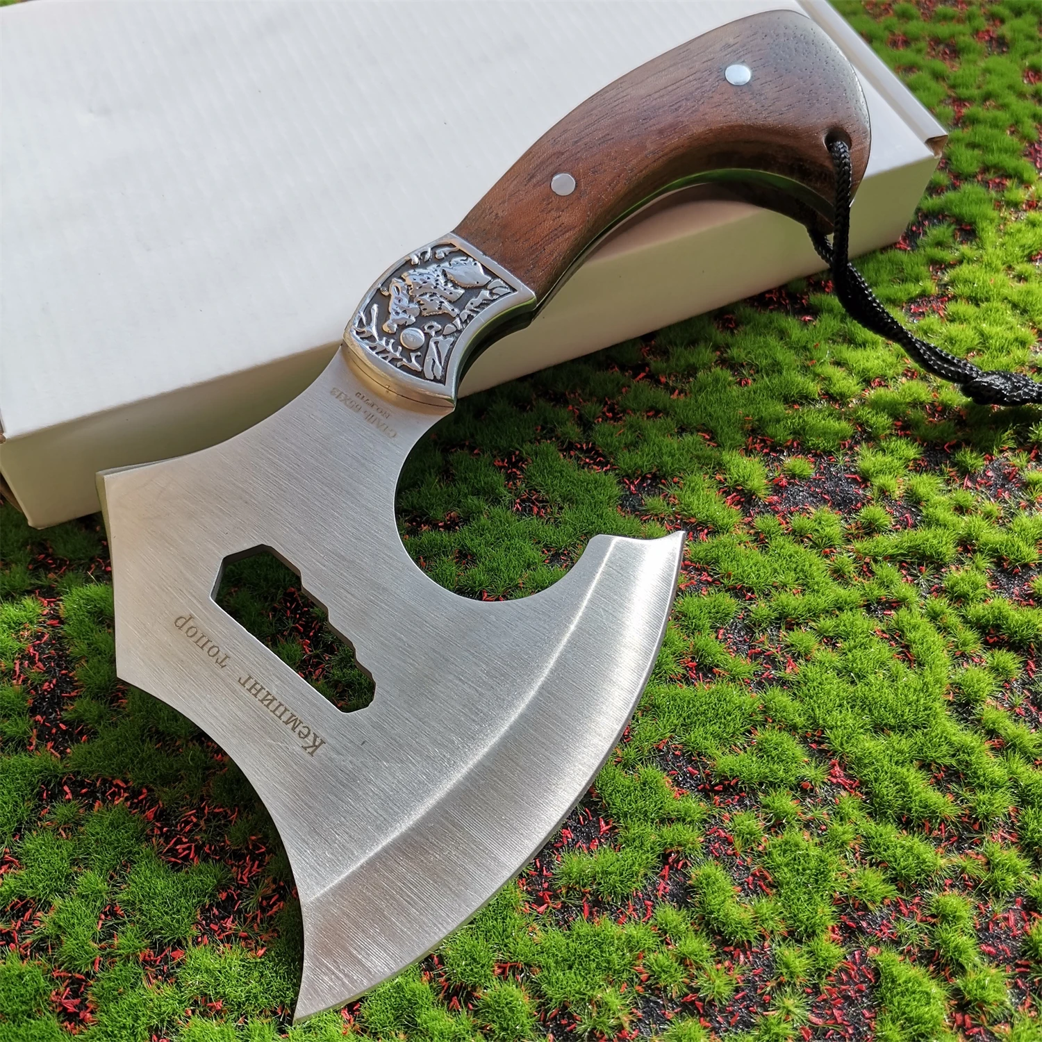 Multifunctional-Fire-Axe-Wooden-Handle-Camping-Tree-Cutting-and-Logging-Viking-Battle-Axe ...