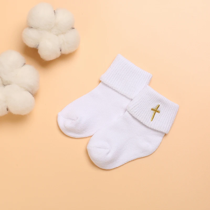 4-pairs-of-white-baptism-versatile-cute-cotton-baby-socks-for-0-1-year ...