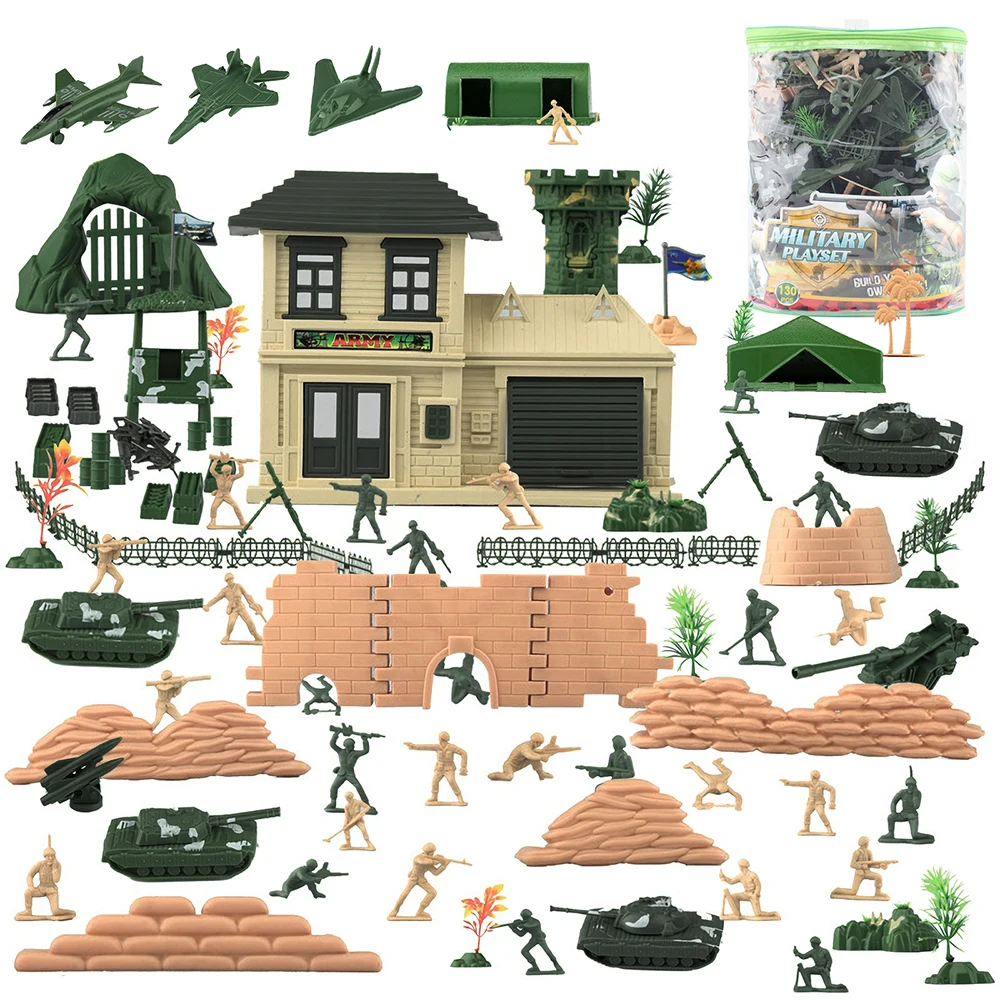 Viikondo 120 Pcs/bag Army Men Toy Playset Fierce Battlefield Green Vs ...