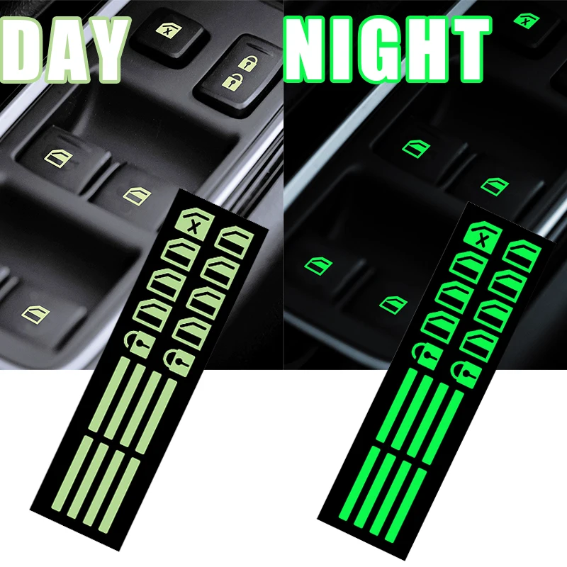 Luminous-Switch-Stickers-Car-Window-Button-Fluorescent-Lifter-Switch ...