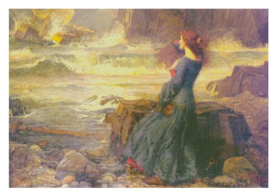 The-Tempes-Girl-Oil-Painting-16CT-14CT-Unprinted-Top-Quality-Cross ...