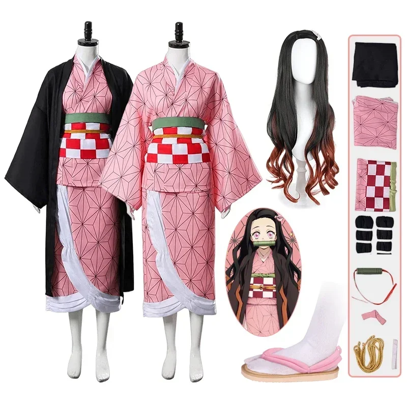 Anime Kamado Nezuko Cosplay Costume: Demon Slayer Kimetsu No Yaiba Full ...