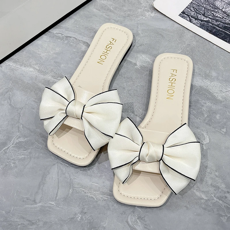 Slippers-Women-Summer-Shoes-Bow-Tie-Flip-Flops-Woman-Flats-Beach-Shoes ...