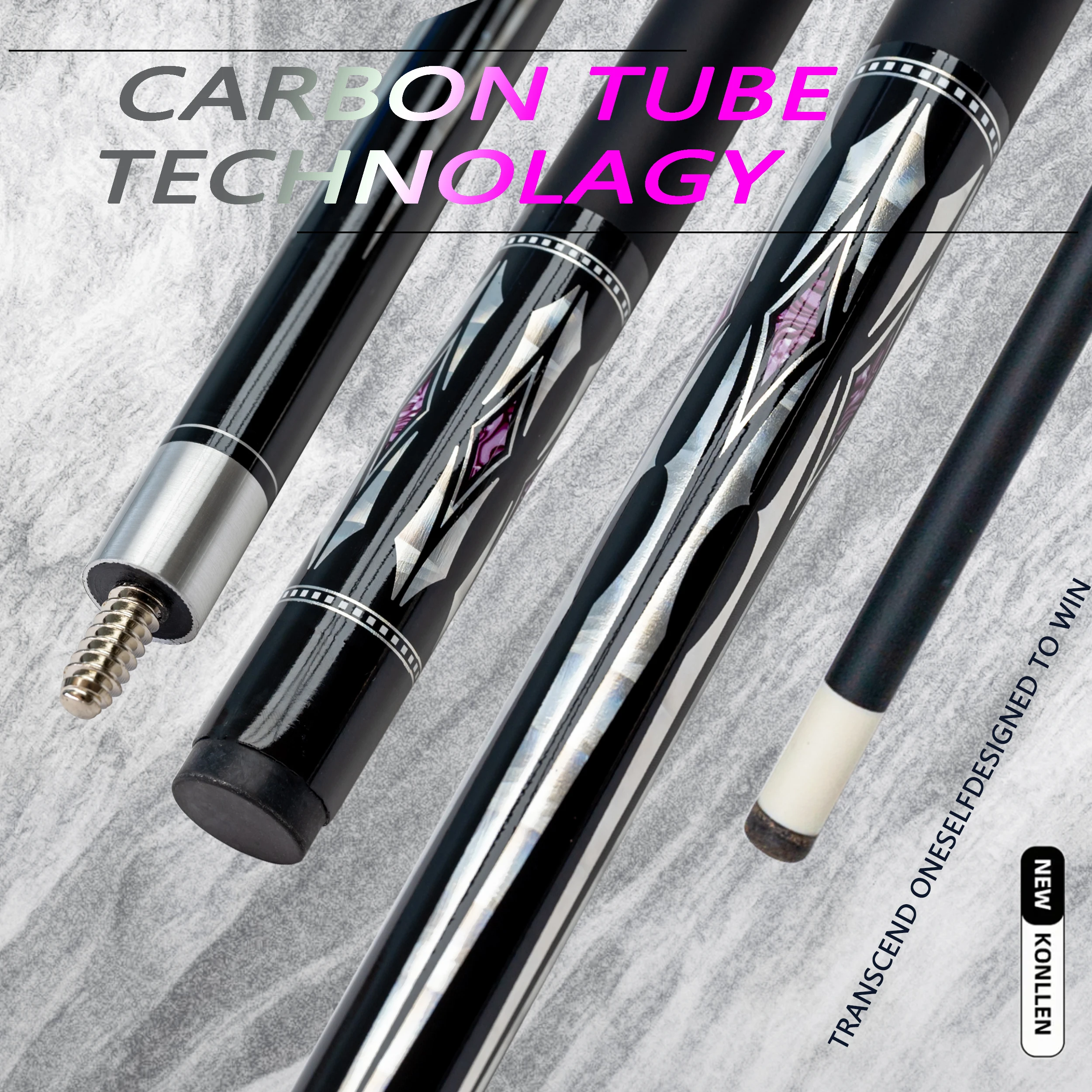 Professional-Carbon-Fiber-Pool-Cue-Billiards-bag-setwith-13mm-Tip ...