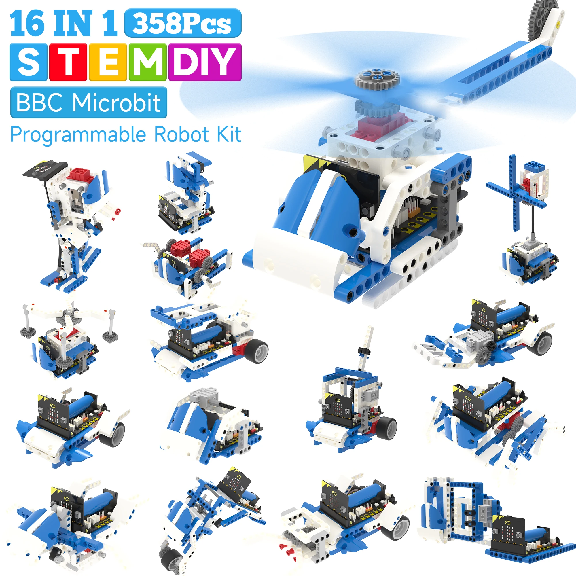 Microbit-V2-Robot-DIY-Electronic-Starter-Kit-for-Kids-Building-Block ...