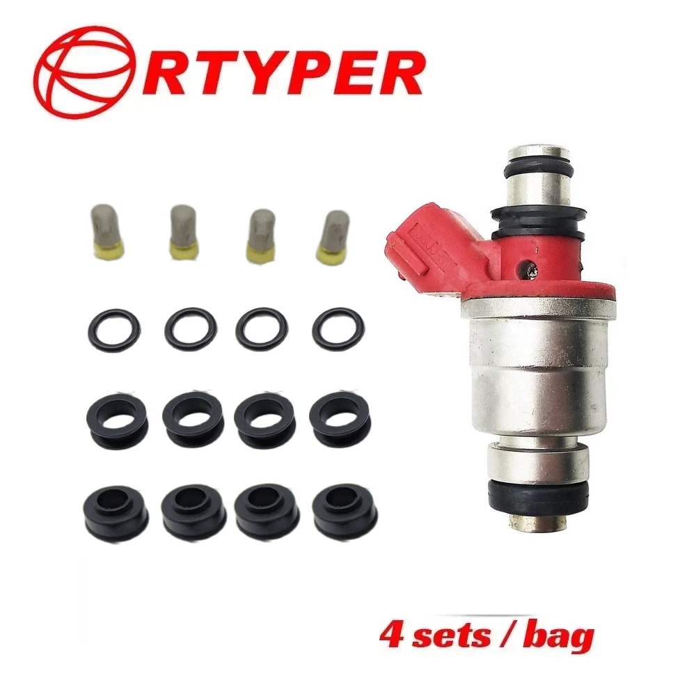 4 Sets Injector Repair Kits Micro Filter Oring Gasket For Subaru EJ15 ...