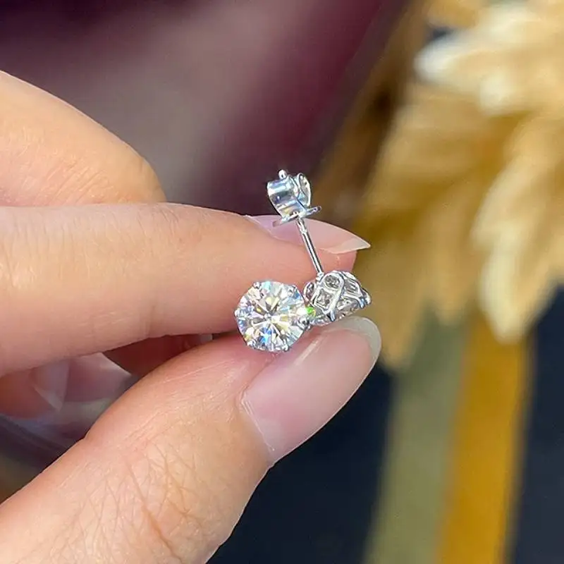 3mm-6-5mm-D-Color-Moissanite-Stud-Earrings-100-925-Silver-Piercing-Ear ...