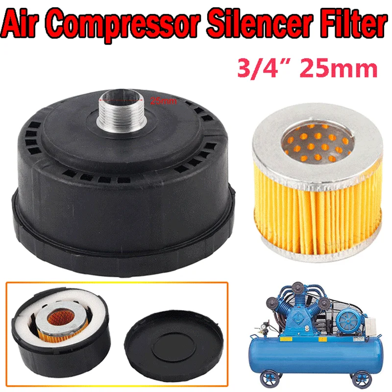 Air-Compressor-Silencer-Filter-3-4-25mm-Male-Threaded-Intake-Air-Pump ...