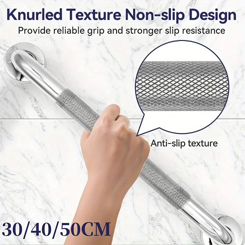 30-40-50CM-Anti-Slip-Shower-Grab-Bar-Handle-Chrome-Stainless-Steel ...