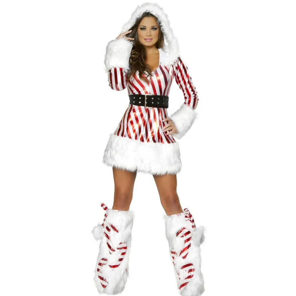 New Arrival Christmas Dress Women Christmas Costume For Adult Striped ...