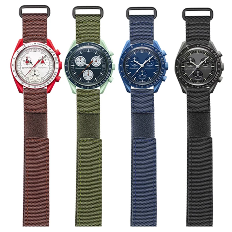 Nylon-Watch-Band-for-Omega-for-Swatch-MoonSwatch-Hook-and-Loop-Fastener ...