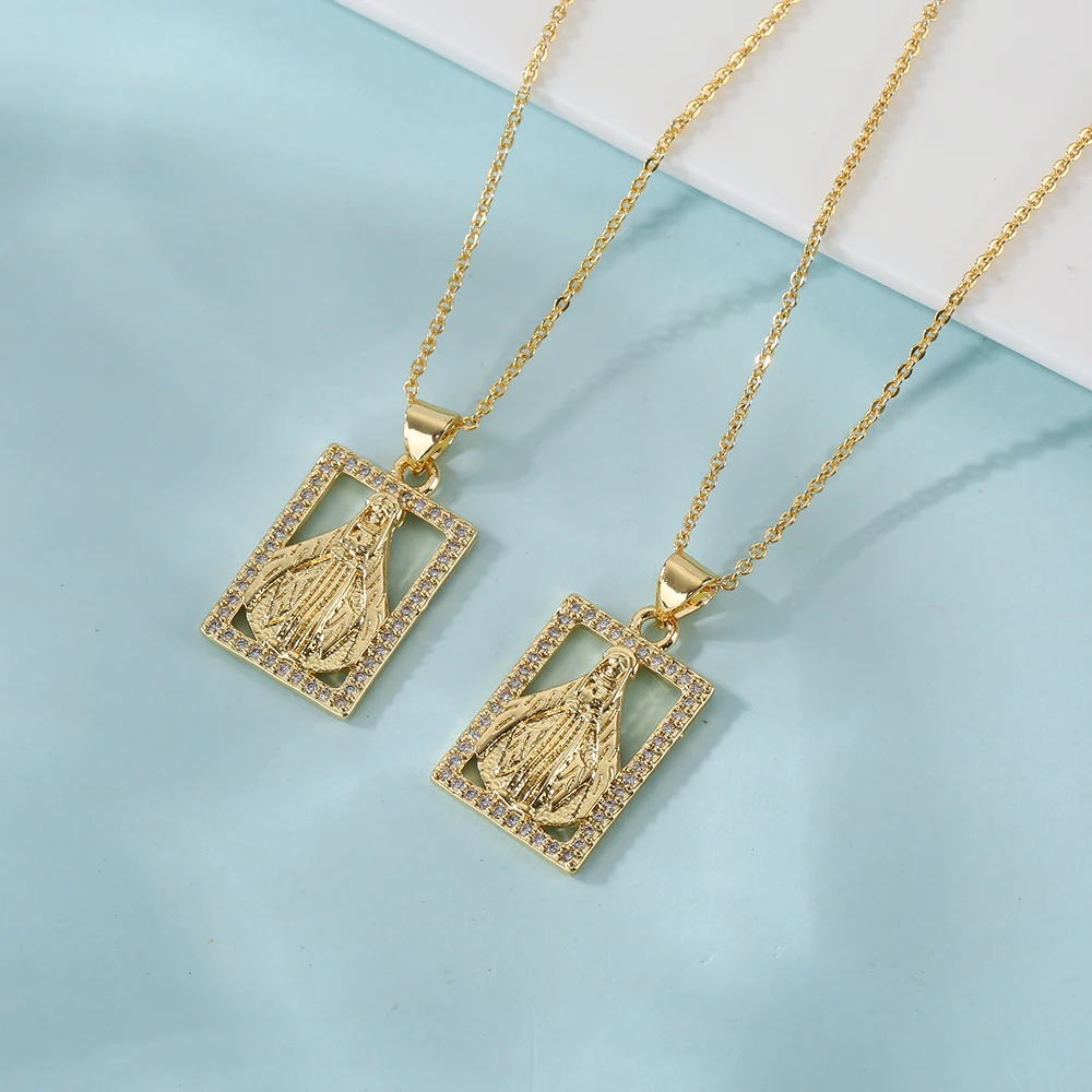 Religious-Buddhism-Geometric-Diamond-Inlaid-Square-Hollow-Pendant ...