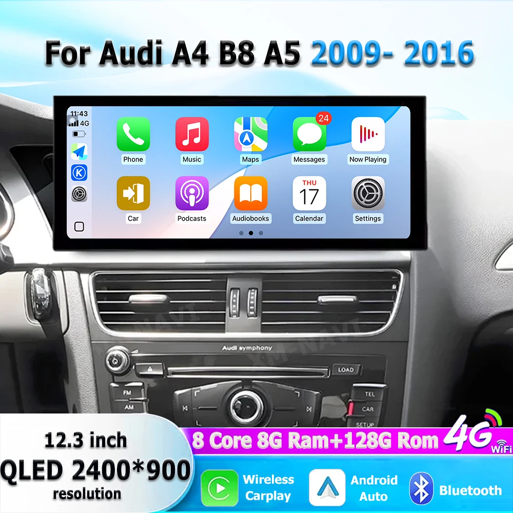 Android 16 Auto For Audi A4 B8 A5 2009 - 2016 Bluetooth WiFi Carplay ...