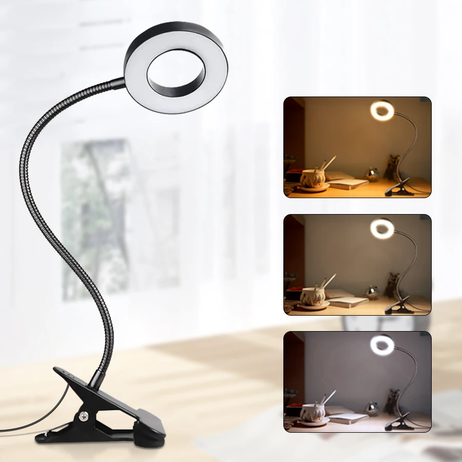 USB-LED-Desk-Lamp-with-Clip-Flexible-Dimmable-Study-Reading-Light-3 ...