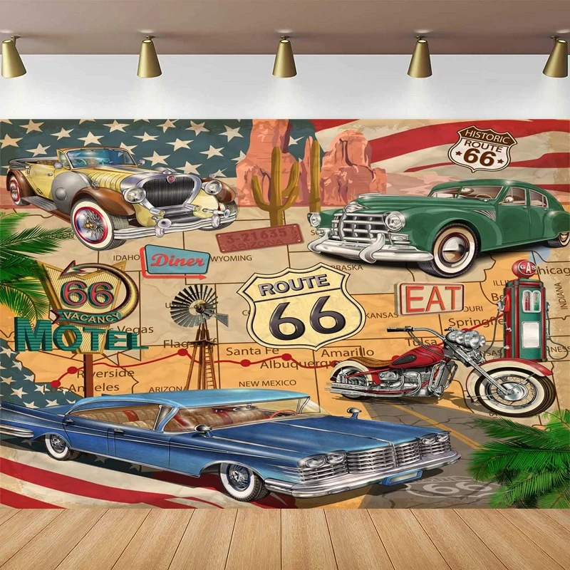 Vintage Road Map Route 66
