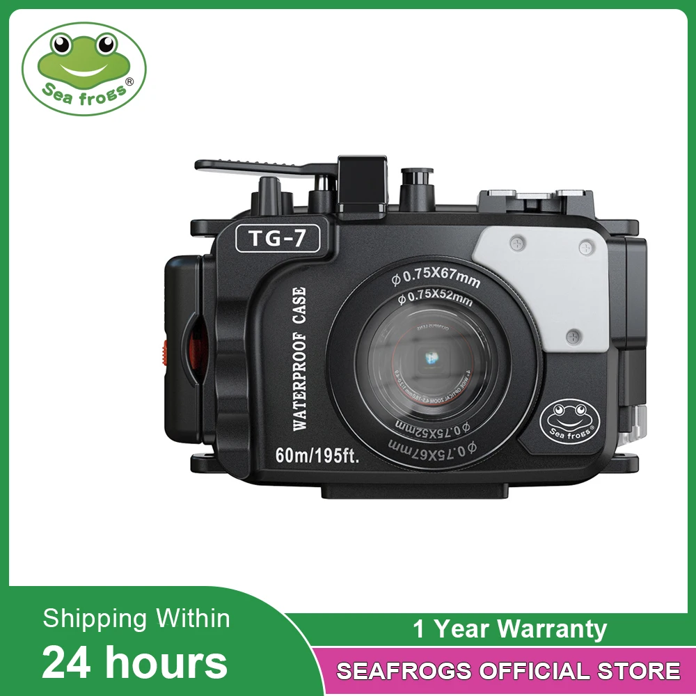 Seafrogs-New-Model-60M-195ft-Black-Waterproof-Underwater-Camera-Case-for-Olympus-TG7-Diving ...